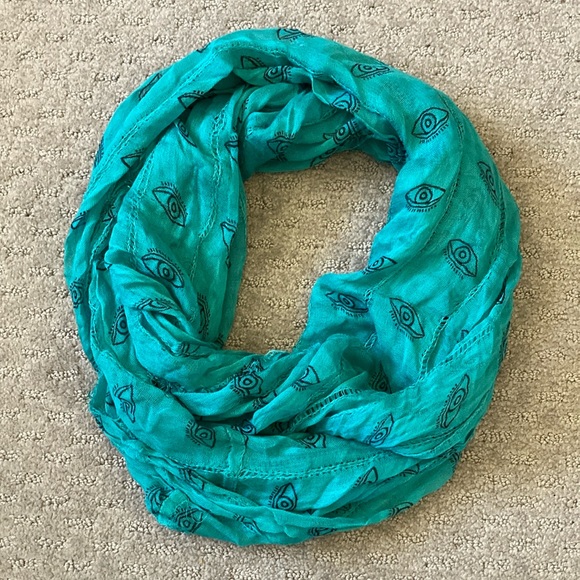 Target | Accessories | Target Teal Evil Eye Viscose Infinity Scarf ...